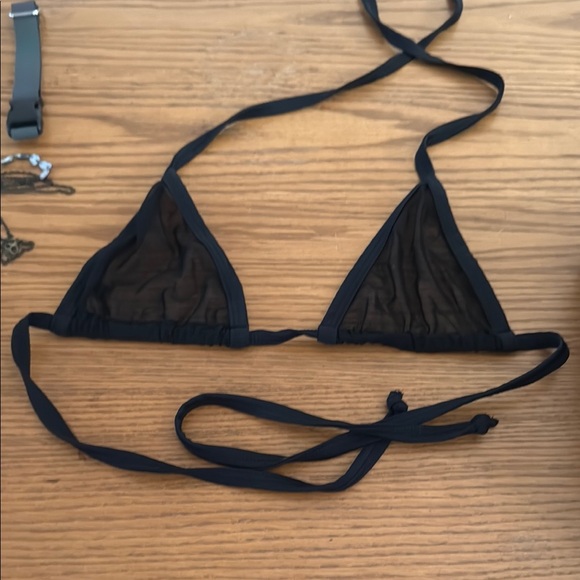 iHeartRaves | Tops | Frw Black Mesh Triangle Bikini Top | Poshmark